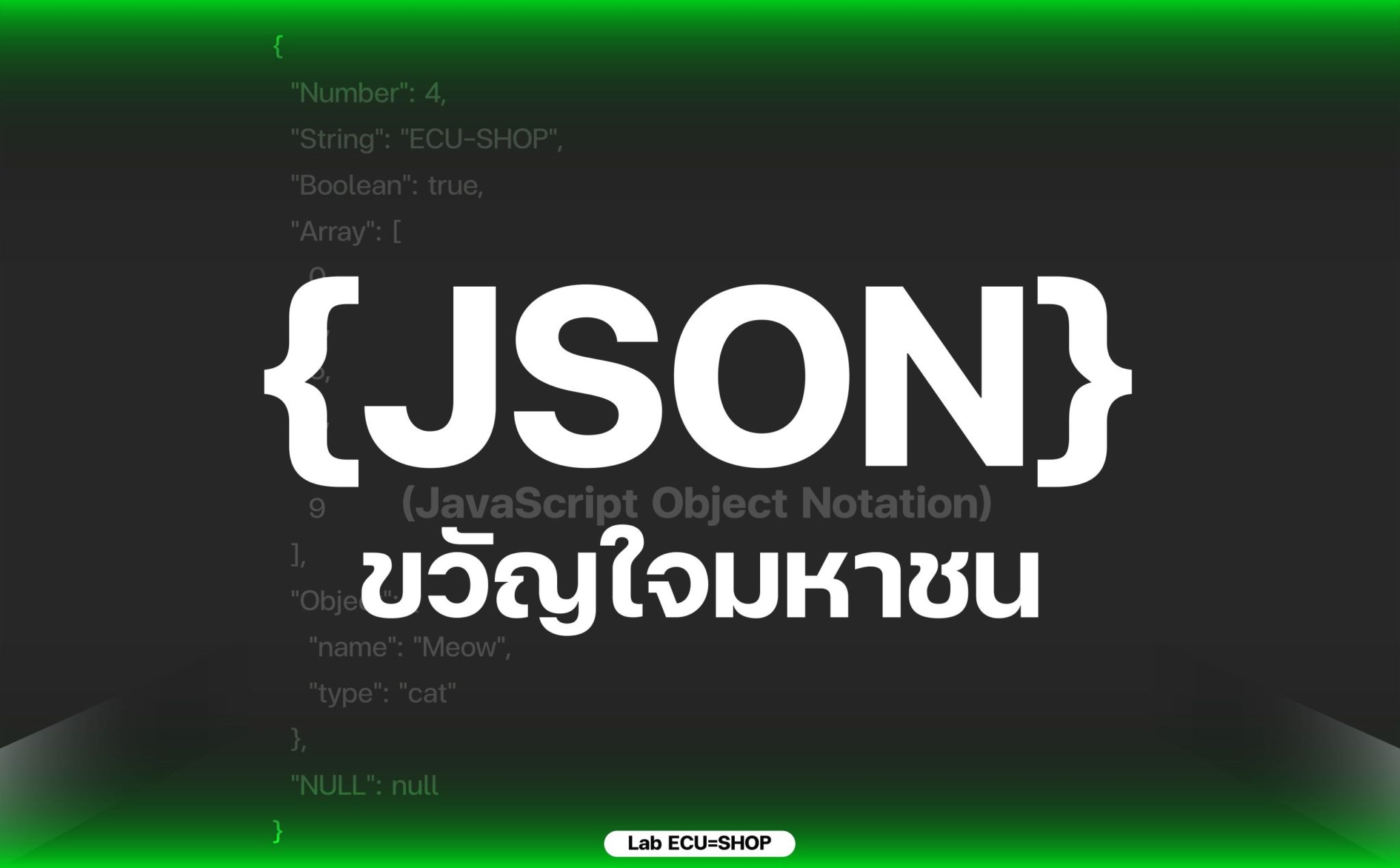 JSON รูปแบบการแลกเปลี่ยนข้อมูลผ่านคอมพิวเตอร์ - ECU=SHOP Labs